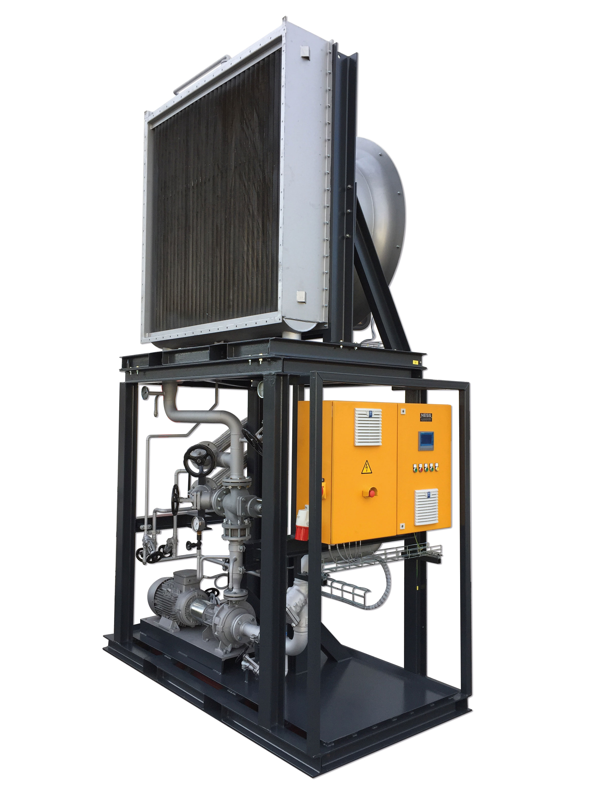 Mobile cooling unit - For rapid cooling of thermal oil in production plants